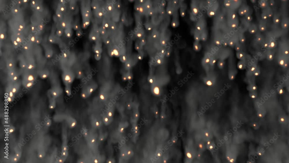 Background screensaver of burning ash particles that slowly descend ...