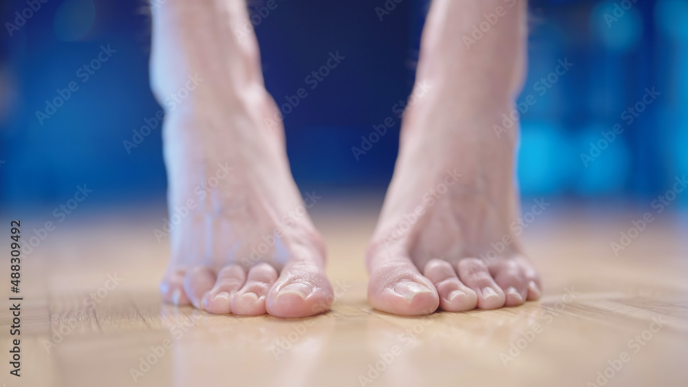 Person feet stand on toes with hallux valgus Stock Photo | Adobe Stock