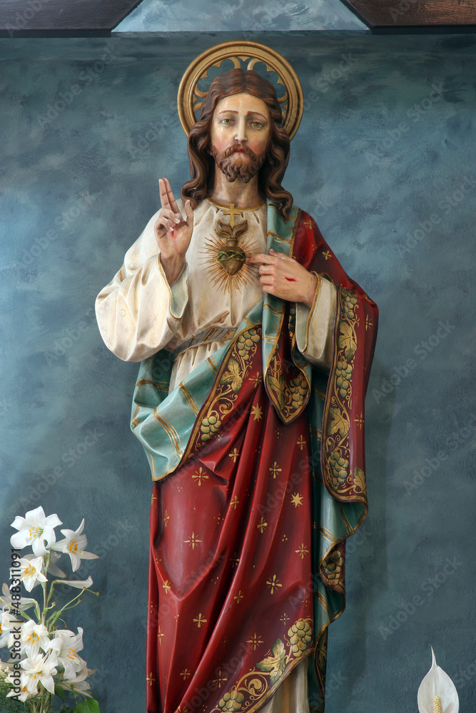 Poster Sacred Heart of Jesus, altar in the church of Saint Anthony of ...