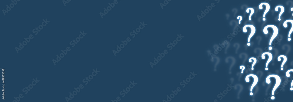 Question marks on the blue background. Stock Illustration | Adobe Stock