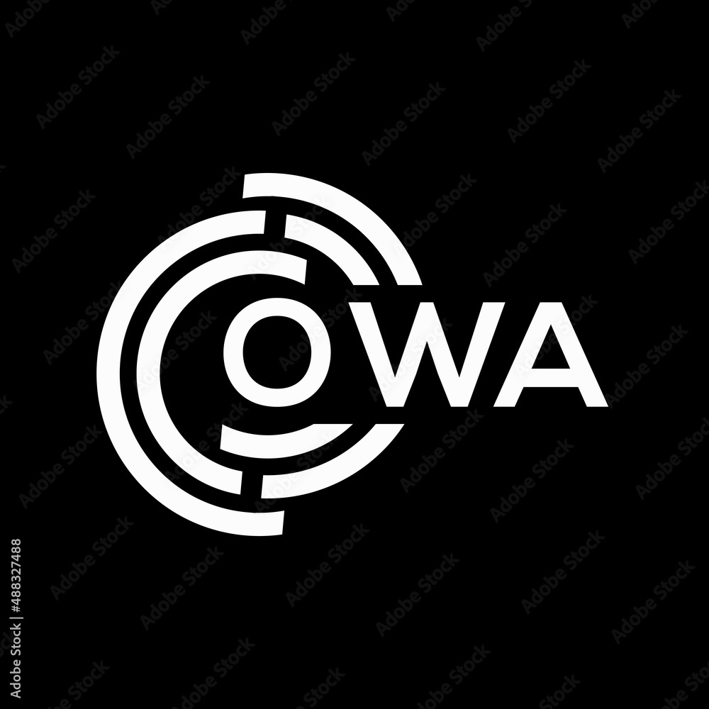 OWA letter logo design on black background. OWA creative initials ...