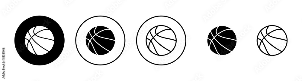 Basketball icons set. Basketball ball sign and symbol Stock Vector ...