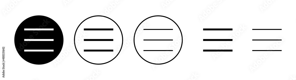 Menu Icons set. web menu sign and symbol. hamburger menu symbol Stock ...