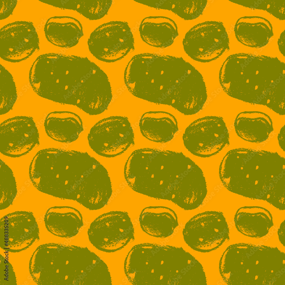 Vector potatoes pattern seamless. Hand drawn potato drawings, root ...