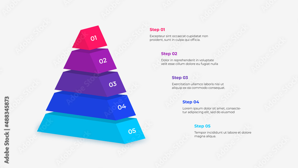 Pyramid business model with five levels. Creative infographic design ...