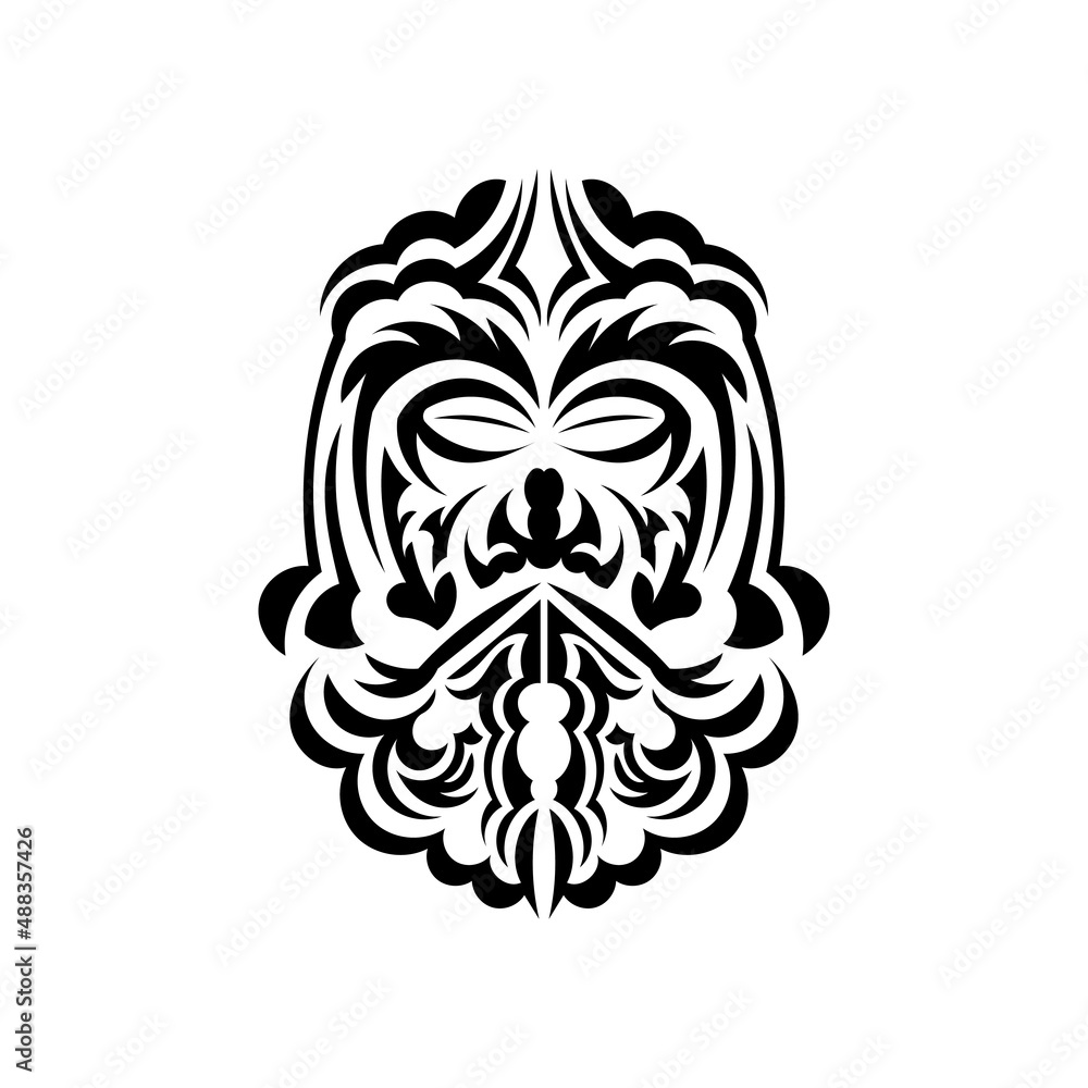 Maori mask. Traditional decor pattern from Polynesia and Hawaii ...