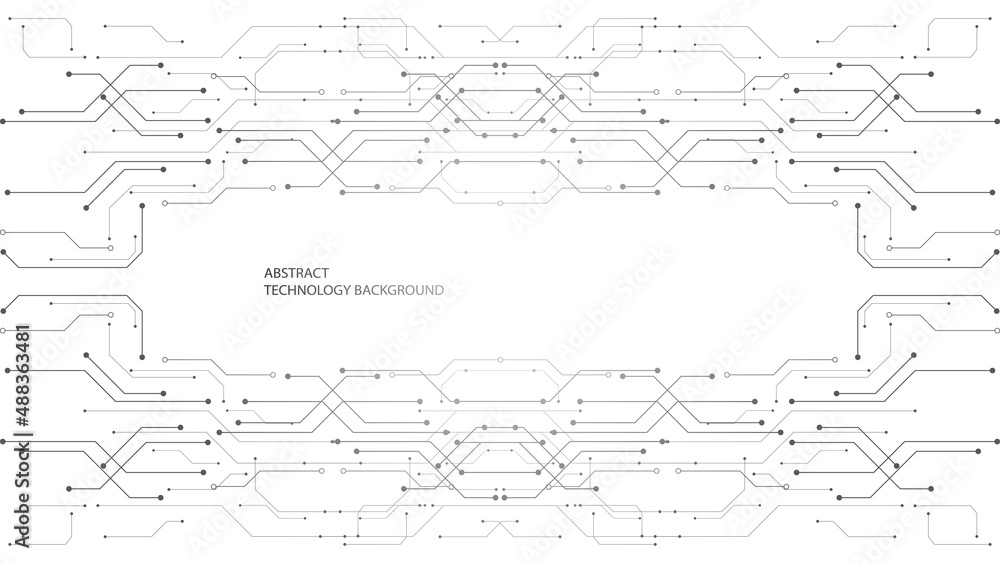 Grey white Abstract technology background, Hi tech digital connect ...