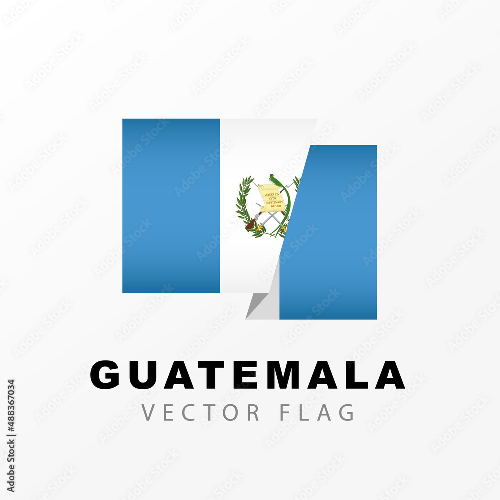 Colorful Guatemalan flag logo. Flag of Guatemala. Vector illustration ...