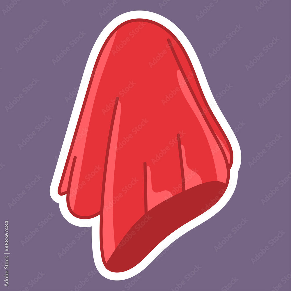 Red rag vector cartoon sticker isolated on background. Stock Vector ...