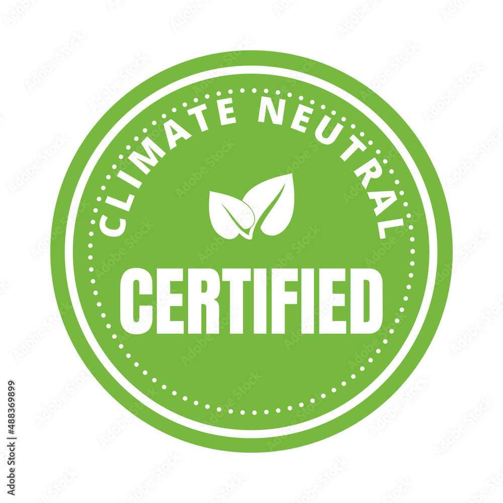 Certified climate neutral symbol icon Stock Illustration | Adobe Stock