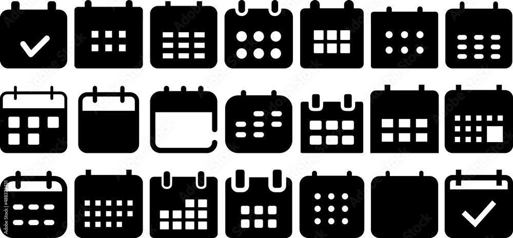 calendar icons set. Set of calendar symbols. calendar icons date ...