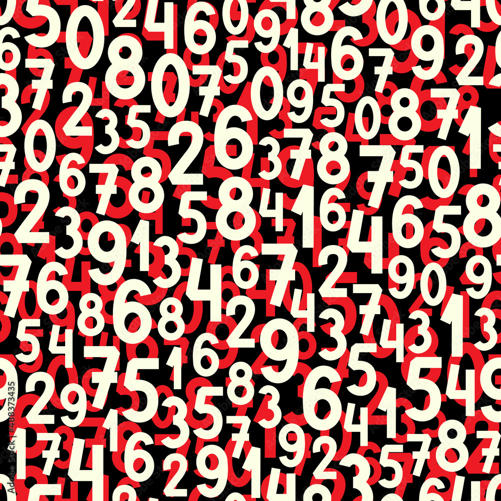 Seamless background with many numbers signs in red color. Stock Vector ...