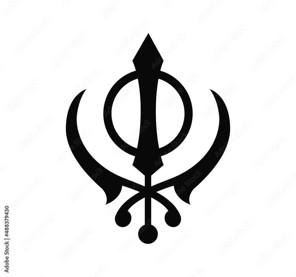 Sikhism symbol icon. Sikhism religion vector logo. Stock Vector | Adobe ...