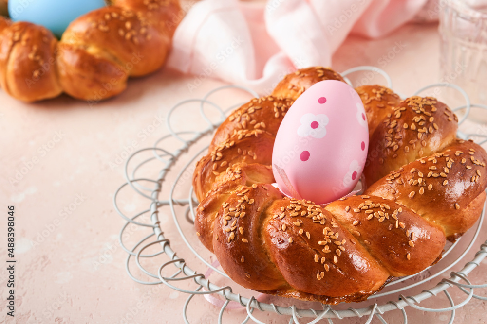 Spanish Easter cake. Traditional mona de pascua typical in Spain with ...