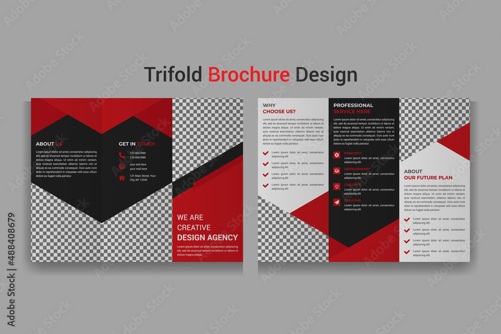 Creative business trifold brochure flyer template layout design ...