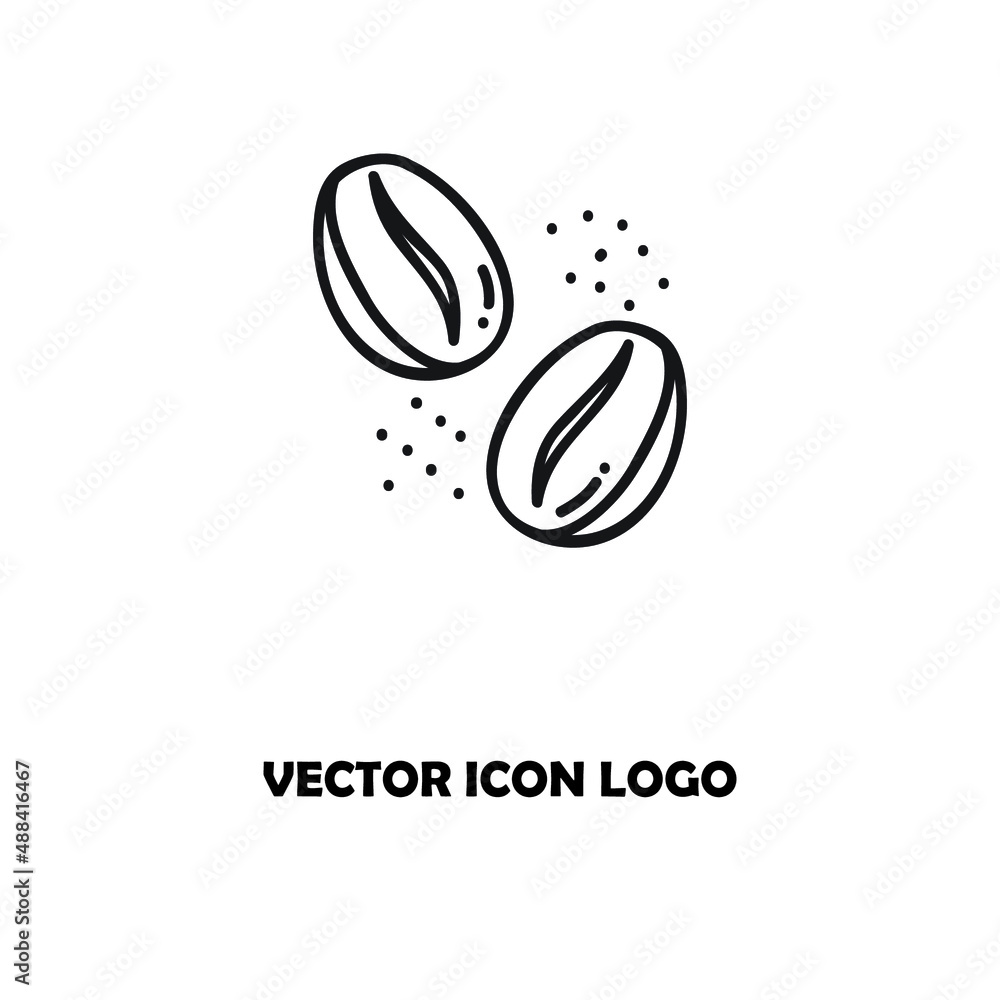 coffee beans icon. caffeine symbol. Flat vector illustration isolated ...