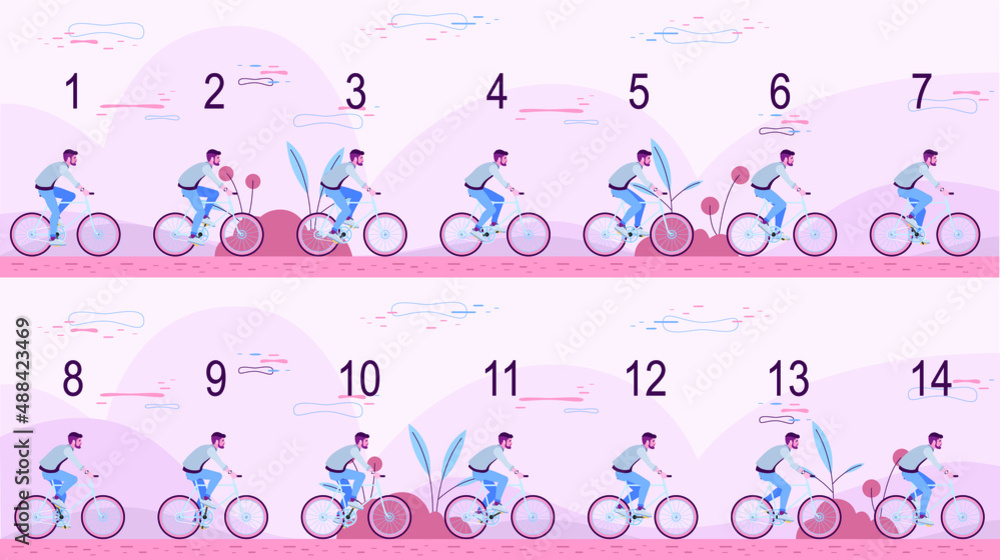Cycling animation. Animation of Cycling. Cycle riding. Animation for game or cartoon. Frame by ...