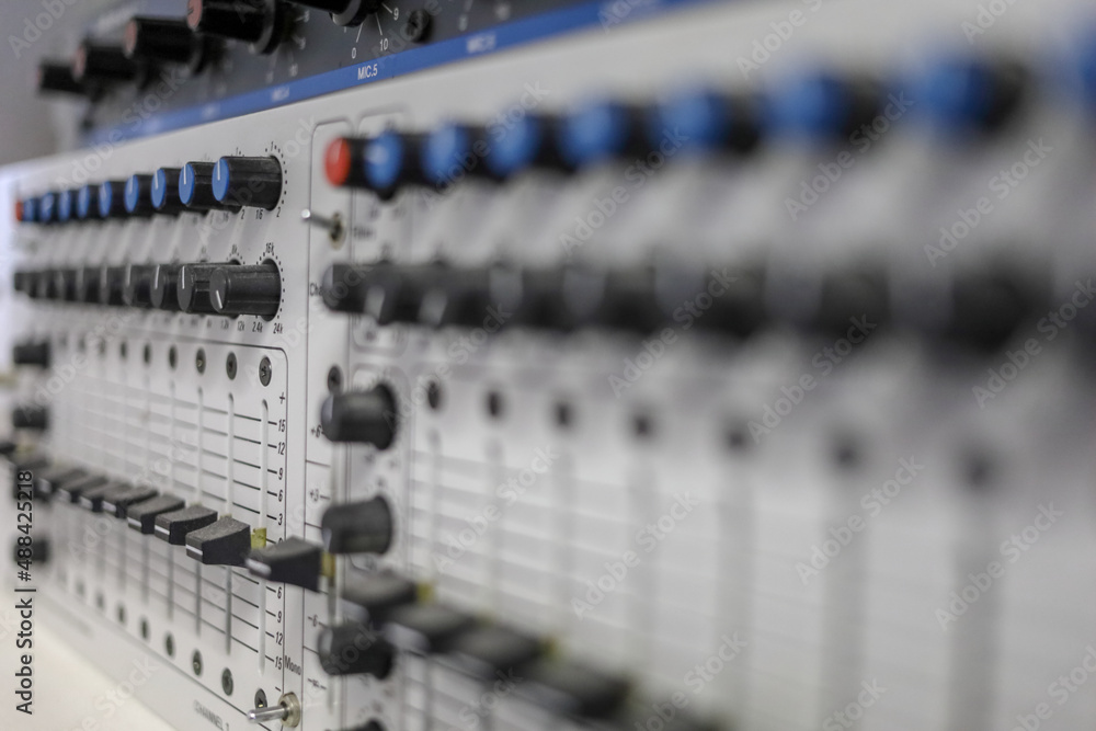 multiband stereo analog graphic and parametric equalizer EQ Stock Photo ...