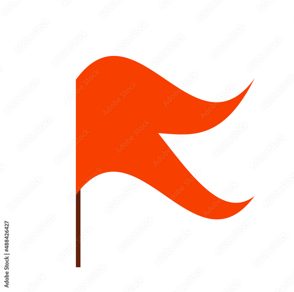 Hinduism Orange flag. Hindu vector flag. Bhagva. Stock Illustration ...