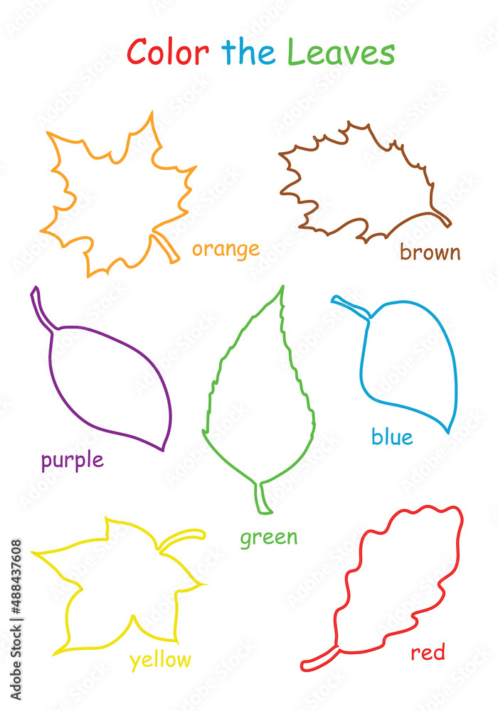 Coloring Worksheet. coloring pages for kids color the leaves. remember ...