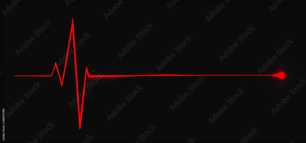 Pulse vector illustration isolated over black background, human ...