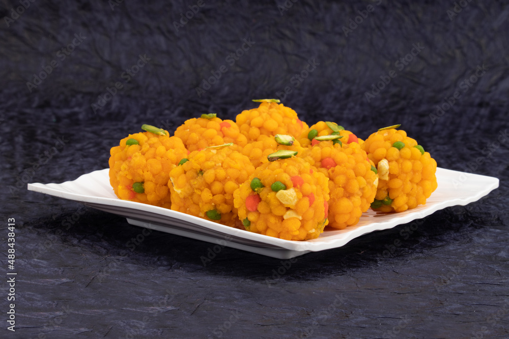 Jodhpuri Bundi Laddu Also Called Tiranga Boondi Ladoo Mithai Is Made Of ...