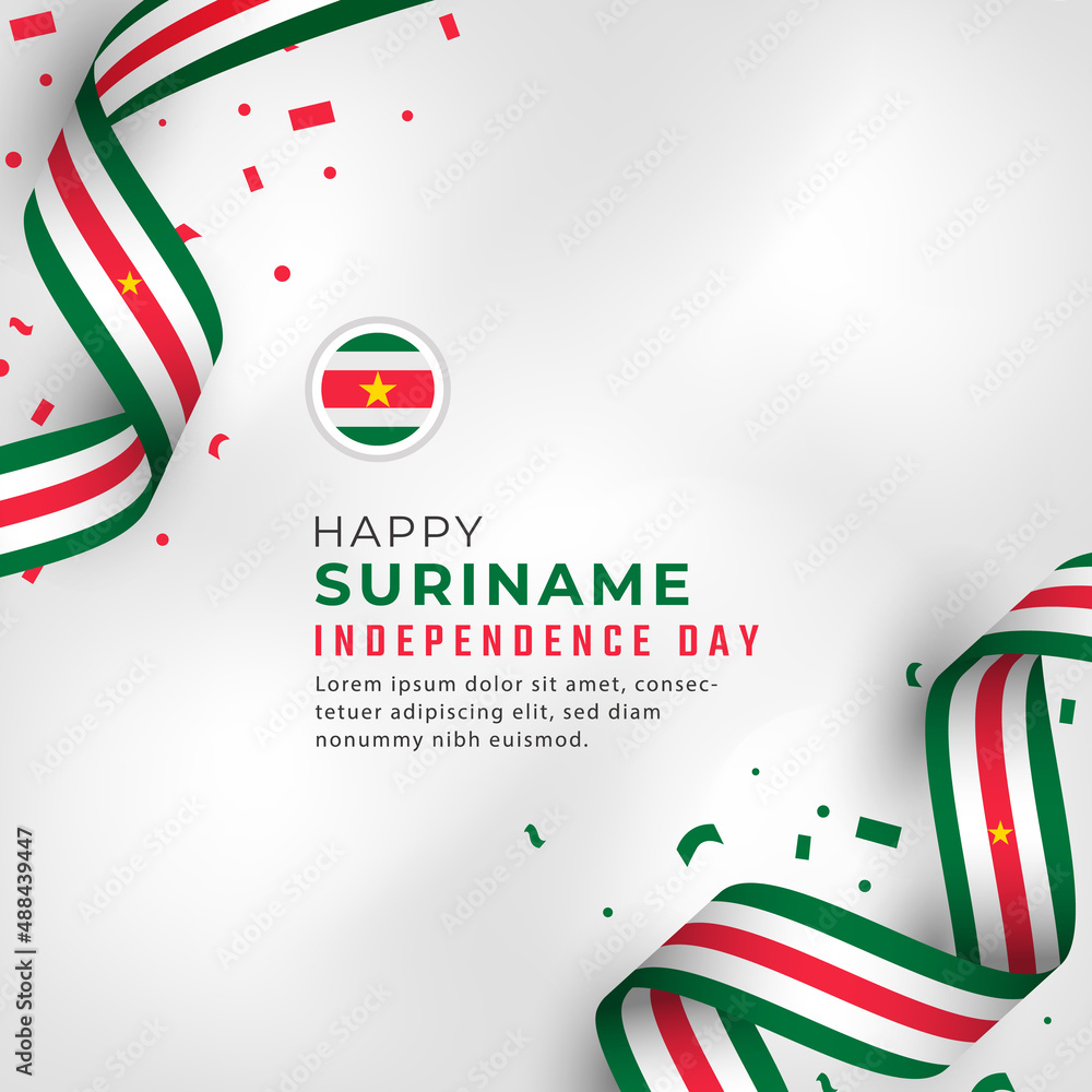Happy Suriname Independence Day November 25th Celebration Vector Design ...