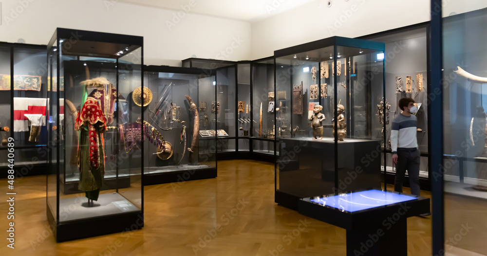 VIENNA, AUSTRIA - JANUARY 29, 2022: Weltmuseum Wien hosting exhibition ...