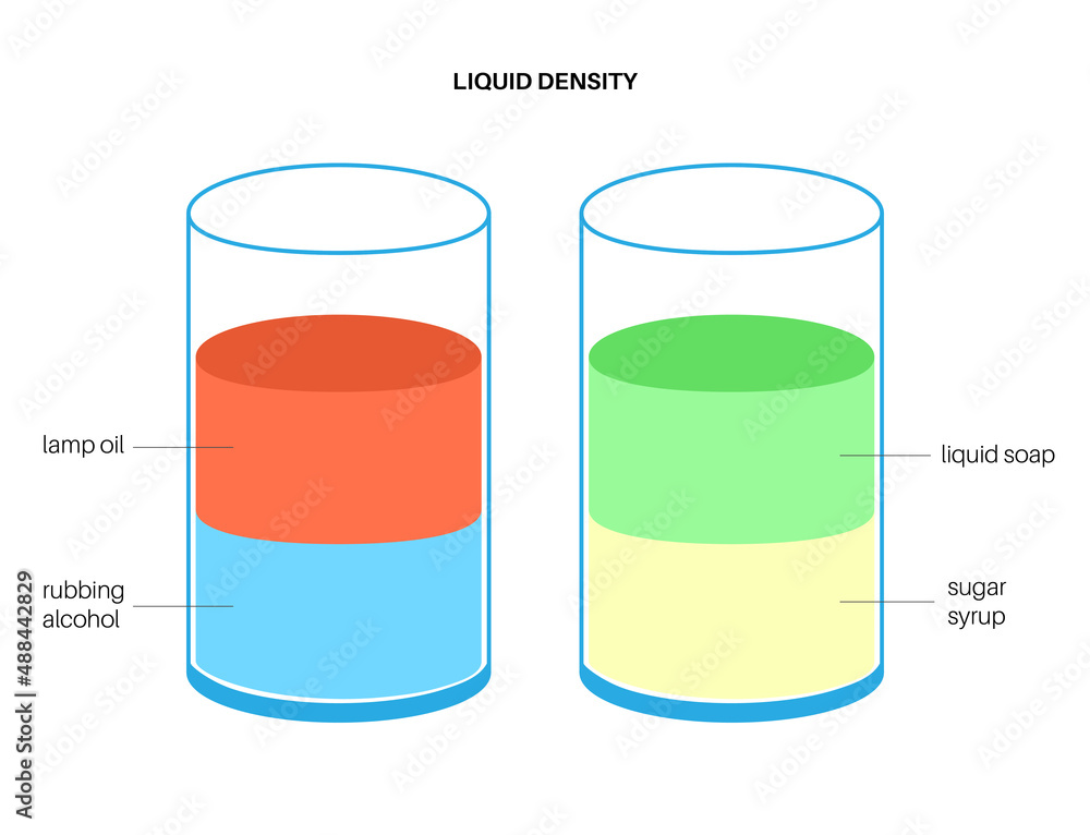 Liquid density experiment Stock Vector | Adobe Stock