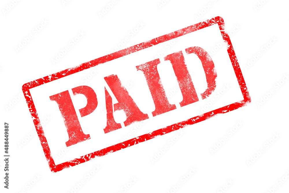 Red stamp with word PAID on white background Stock Illustration | Adobe ...