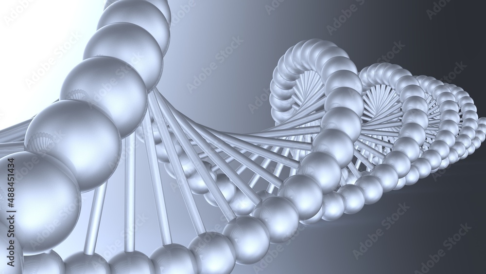Science Molecular Silver DNA Model Structure under silver light ...