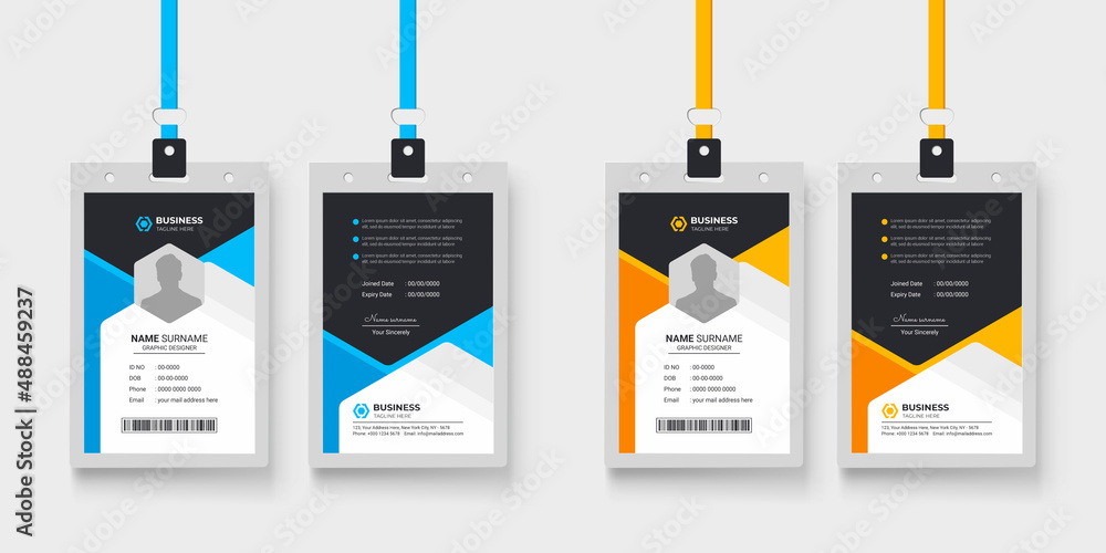 Modern and simple id card design bundle | Corporate company employee ...