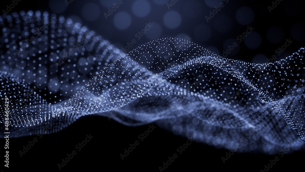 Sound Wave and Audio Technology Concept. Blue, Futuristic Digital Style ...