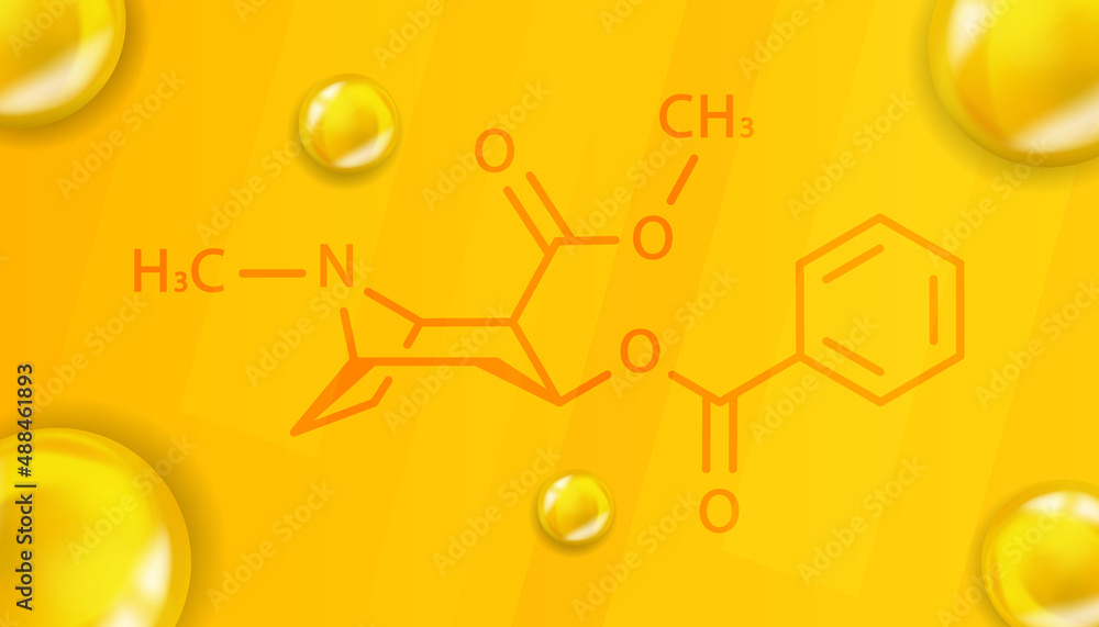 Cocaine chemical formula. Cocaine 3D Realistic chemical molecular ...