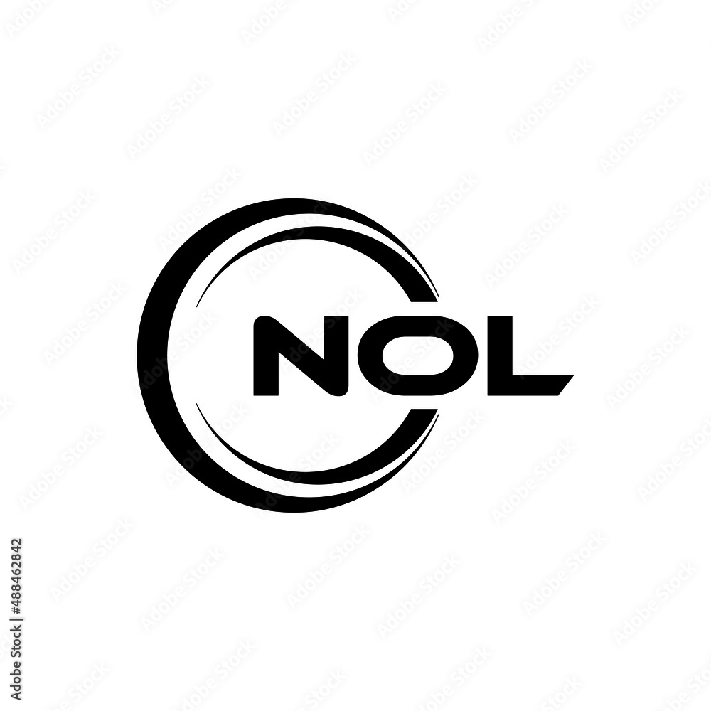 NOL letter logo design with white background in illustrator, vector ...