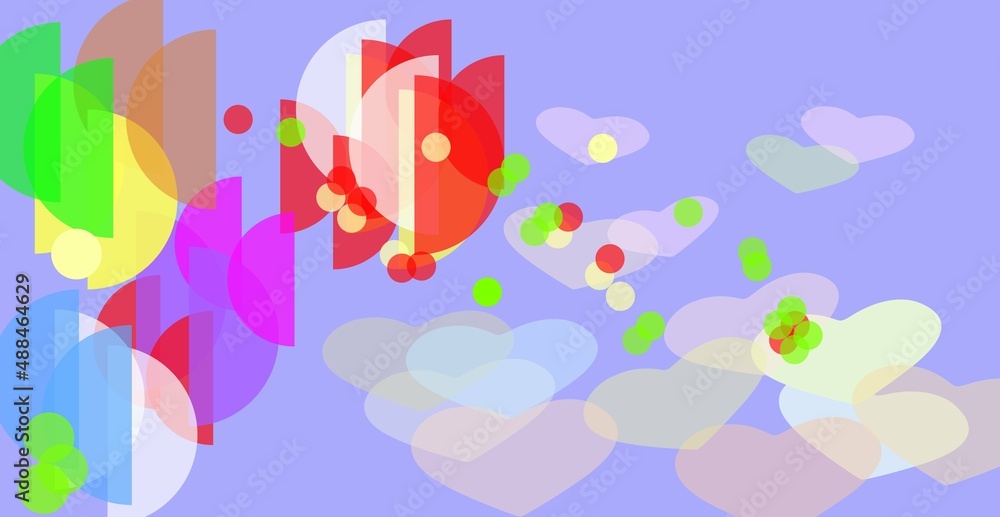Symbol of feeling, hearts. FANTASIA. Amiable ABSTRACT GEOMETRIC SHAPES ...