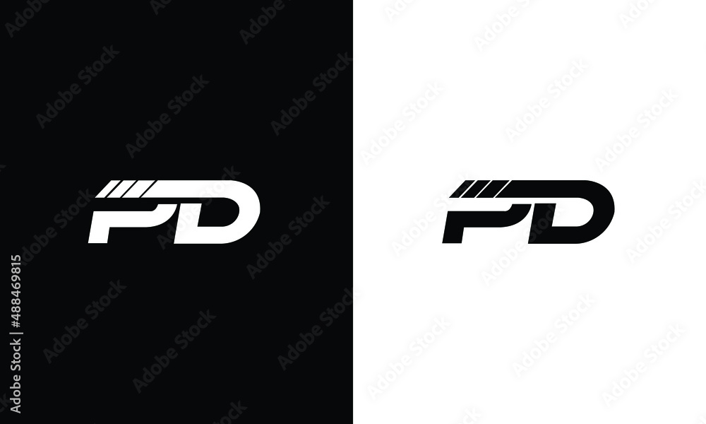 Letter PD logo design monoline. Monoline PD logo design. Monogram logo ...