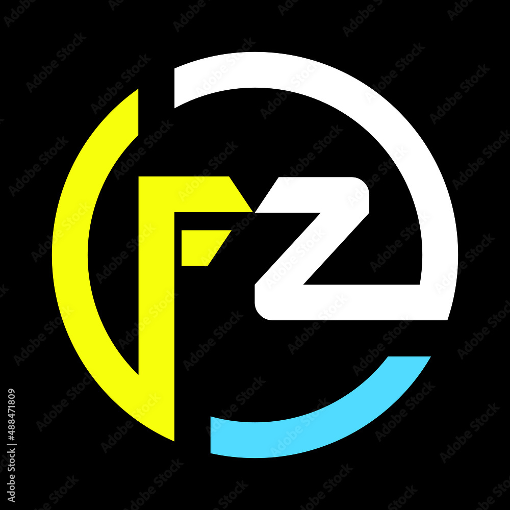FZ letter logo design on black background Initial Monogram Letter FZ ...