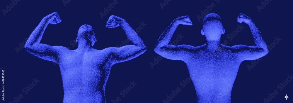 Champion raising both hands in the air as a true winner. Victory and ...