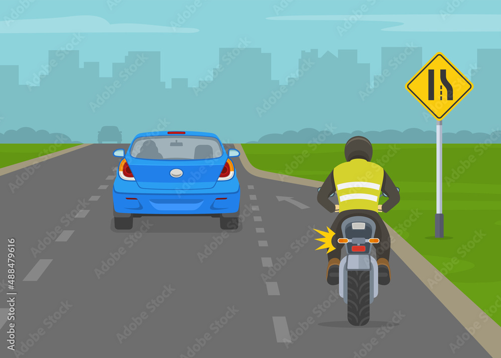 Safety car driving rules and tips. Right lane ends ahead merge left ...