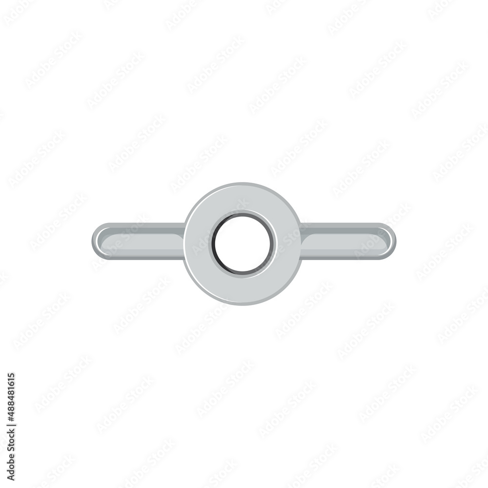 Connecting plate, screw hole isolated connector realistic icon. Vector ...
