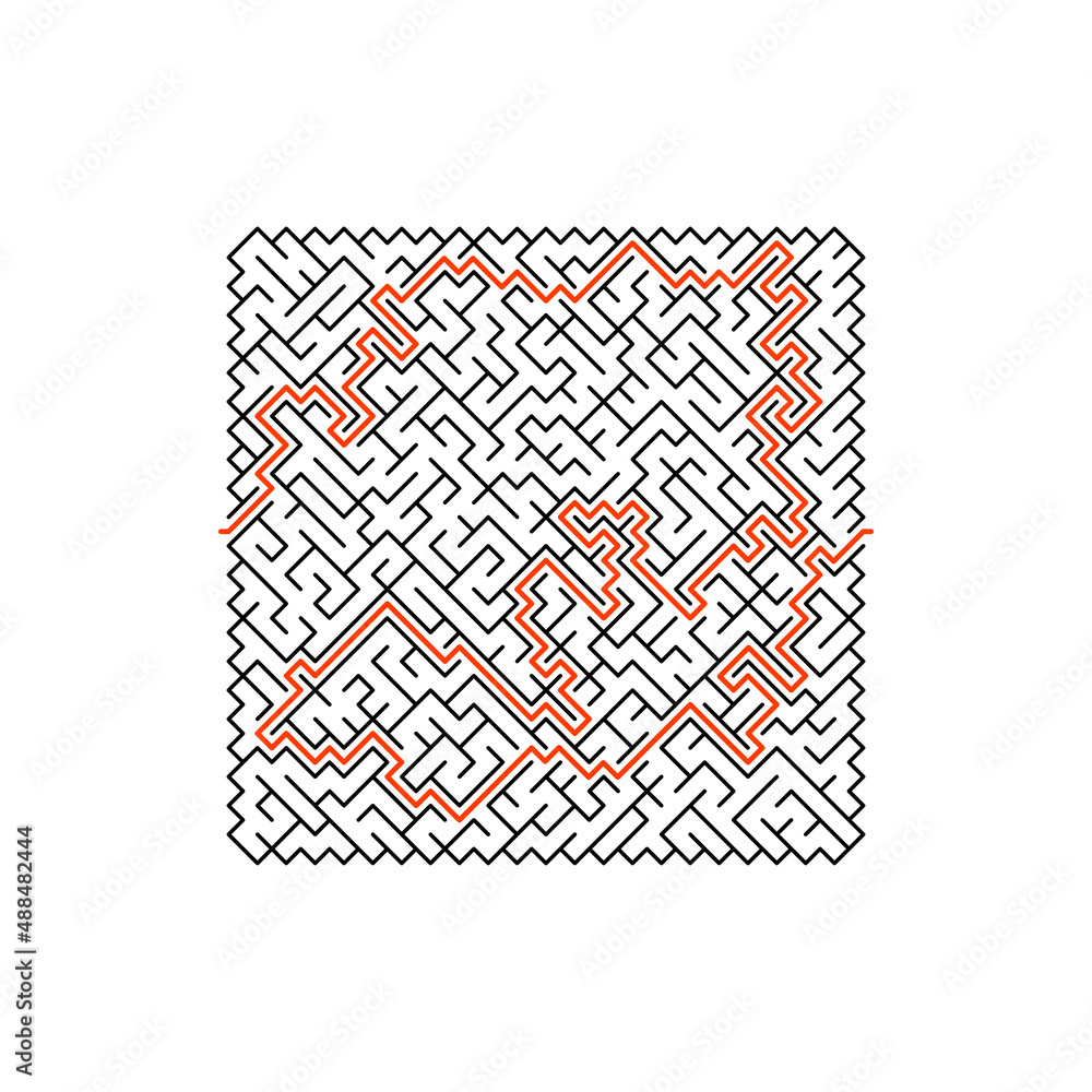 Labyrinth maze game educational rebus with clue or key isolated. Vector ...