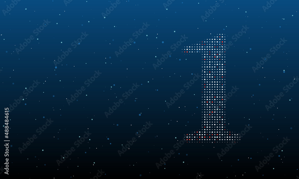 On the right is the number one symbol filled with white dots ...