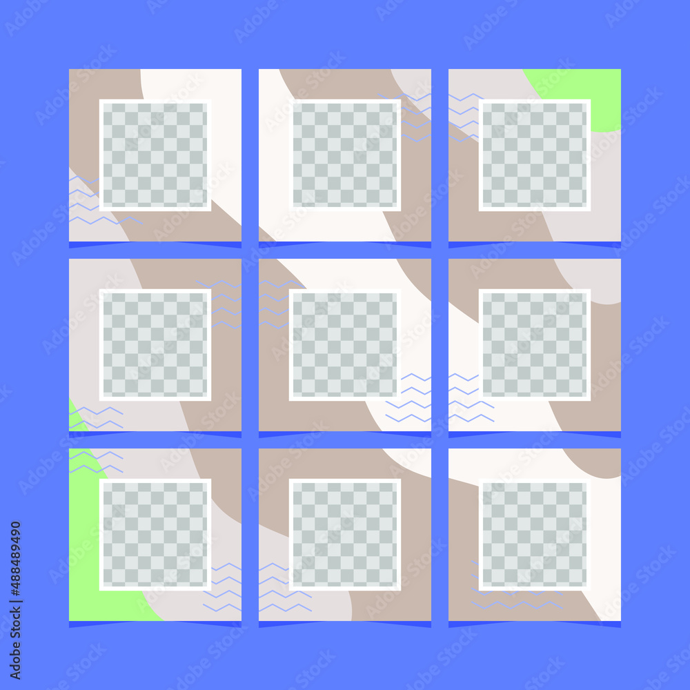 Seamless puzzle abstract shapes for social media instagram post ...