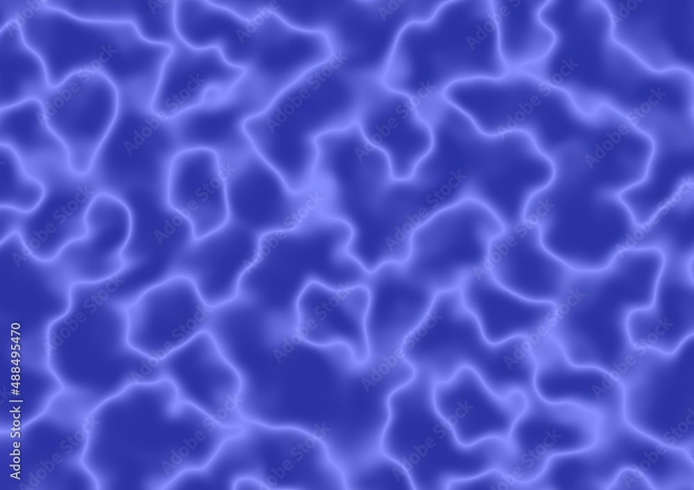 Abstract art navy blue color background with wavy neon white lines ...