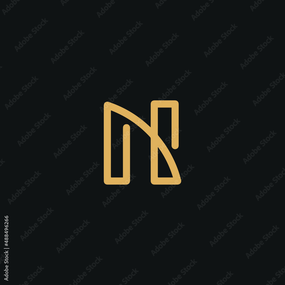N letter minimal logo vector, N icon initial concept Stock Vector ...
