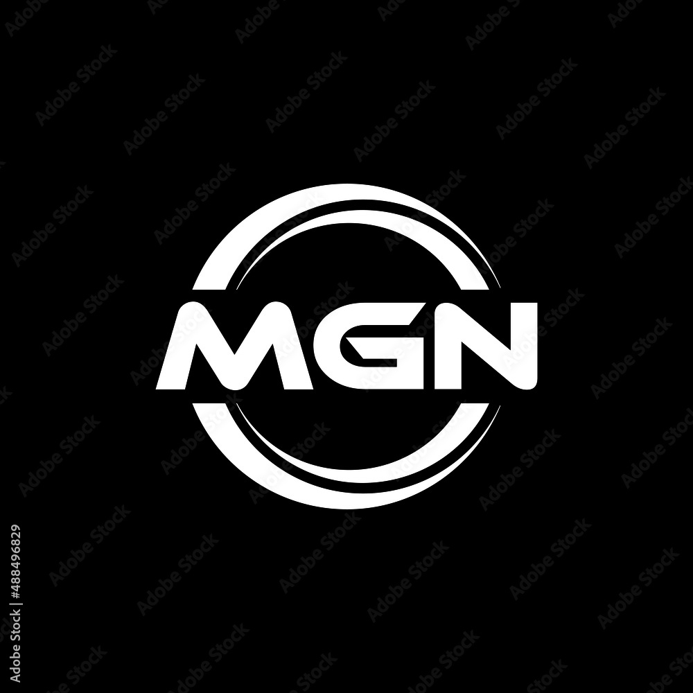 MGN letter logo design with black background in illustrator, vector ...