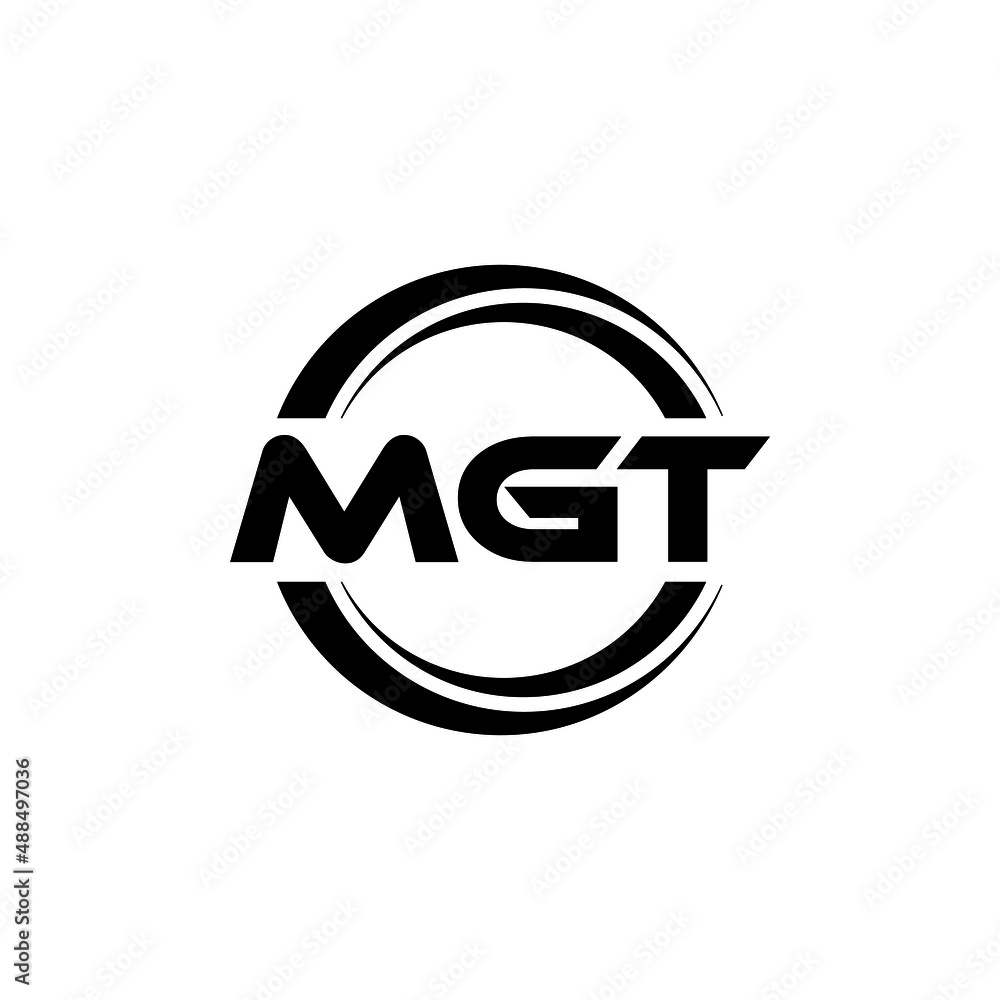 MGT letter logo design with white background in illustrator, vector ...