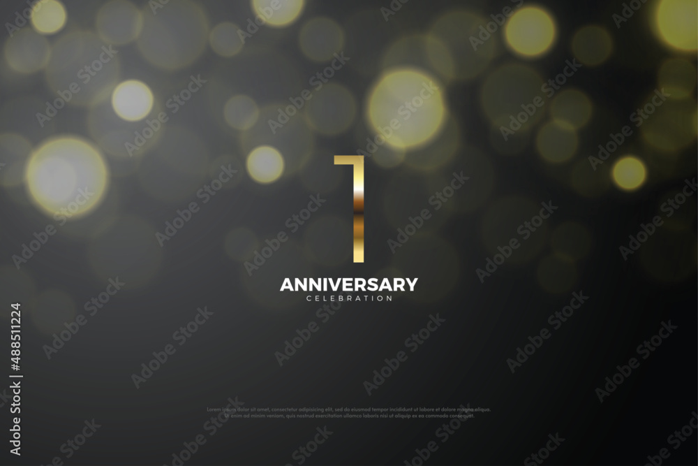 1st anniversary background with number illustration.. Stock Vector ...