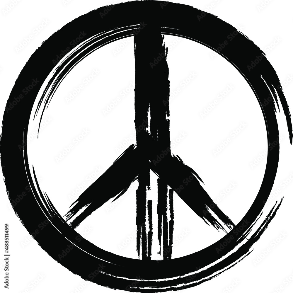 Grunge peace sign. Peace sign in vintage style. Stock Vector | Adobe Stock